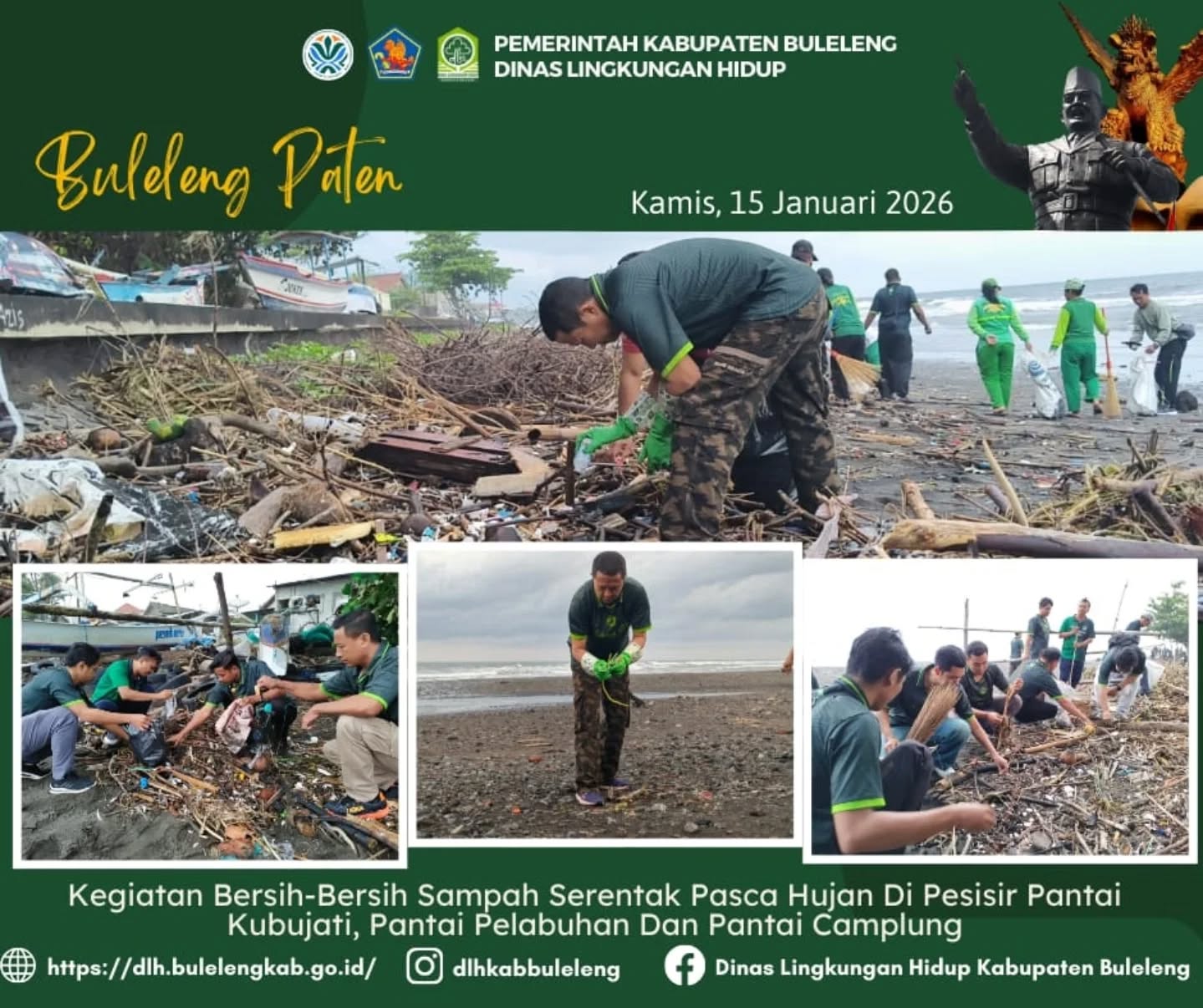 GERAKAN KEBERSIHAN PESISIR PANTAI KUBUJATI | Dinas Lingkungan Hidup